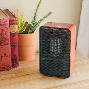 Comfort Zone CZ410RD Low Power 200 Watt Portable Ceramic Desktop Heater w/Fan, Red