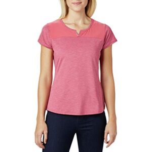 Columbia Women's Place to Place Ii Short Sleeve Tee, Rouge Pink Heather, Medium