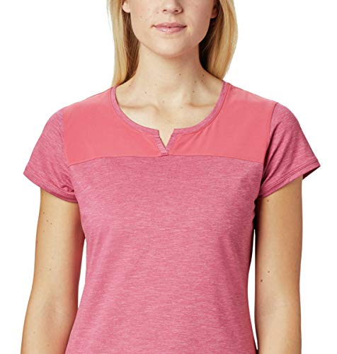 Columbia Women's Place to Place Ii Short Sleeve Tee, Rouge Pink Heather, Medium