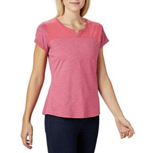 Columbia Women's Place to Place Ii Short Sleeve Tee, Rouge Pink Heather, Medium