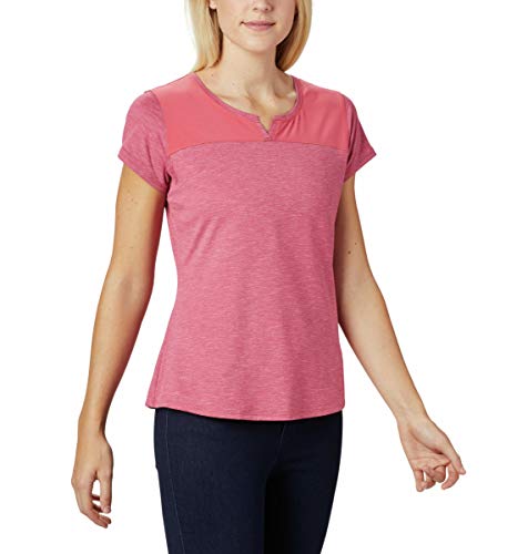 Columbia Women's Place to Place Ii Short Sleeve Tee, Rouge Pink Heather, Medium