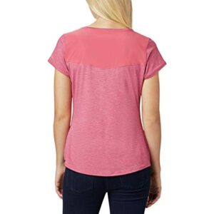 Columbia Women's Place to Place Ii Short Sleeve Tee, Rouge Pink Heather, Medium