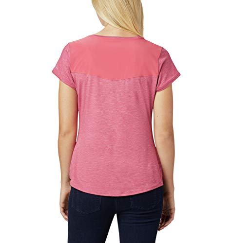 Columbia Women's Place to Place Ii Short Sleeve Tee, Rouge Pink Heather, Medium