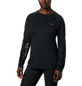 columbia women's windgates long sleeve tee, black, large