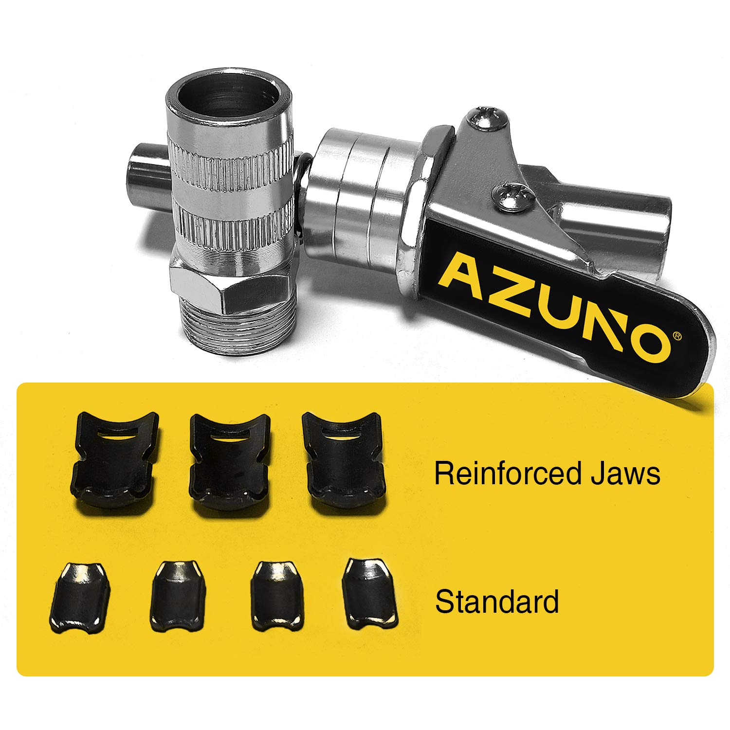 AZUNO Grease Gun Coupler, 2nd Generation Upgraded to 12,000 PSI, Grease Gun Tips Quick Lock and Release, Compatible with All Grease Guns 1/8" NPT Grease Gun Fittings