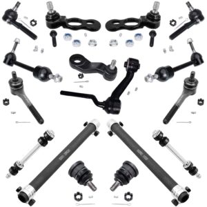 detroit axle - front 16pc suspension kit for 95-97 mercury grand marquis ford crown victoria lincoln town car ball joints tie rods idler pitman arm adjusting sleeve replacement front rear sway bars