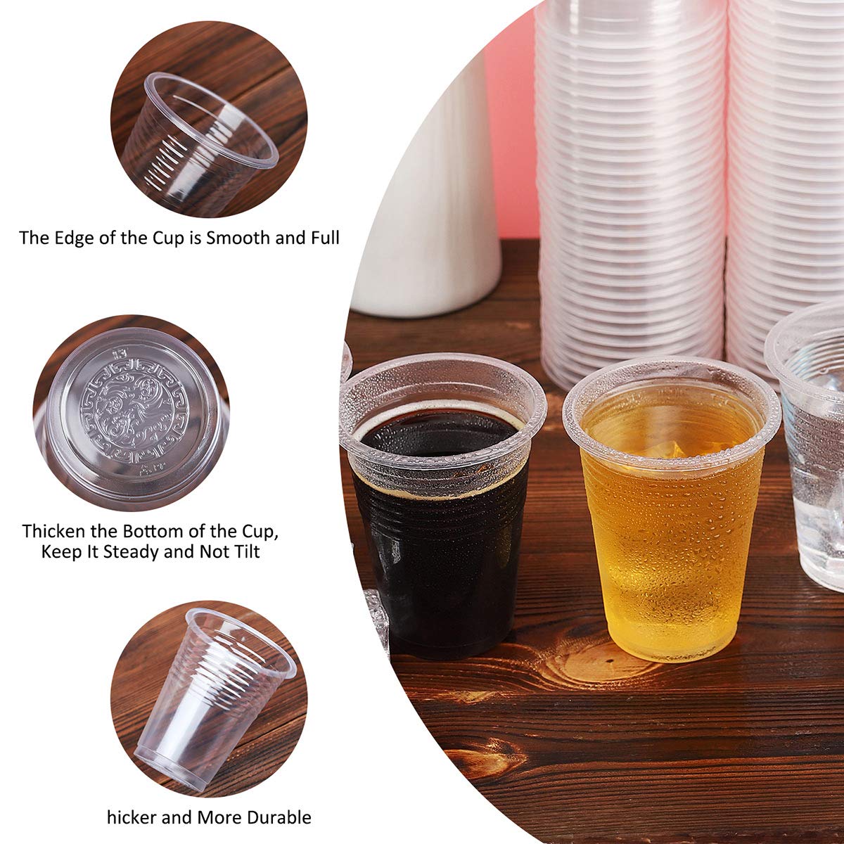 [100 Pack 8 Oz ] Plastic Cups, Plastic Cups, Clear Plastic Cups 8 Oz Clear Cups, Disposable Clear Plastic Cups Water Cups Disposable Cups, 8 Oz Water Clear Plastic Cups Clear Plastic Cups Plastic Cups