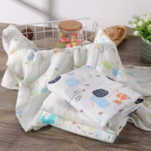 Softan Swaddle Blanket, Muslin Swaddle Blanket for Boys & Girls, 47X47In Muslin Swaddle Receiving Blanket for Newborn, Baby Muslin Swaddle Blanket Soft Silky & Breathable, 4 Pack