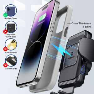 ZeeHoo Wireless Car Charger,15W Fast Charging Auto-Clamping Car Mount,Windshield Dash Air Vent Phone Holder for iPhone 15 14 13 12 Mini 11 Pro Max XS XR