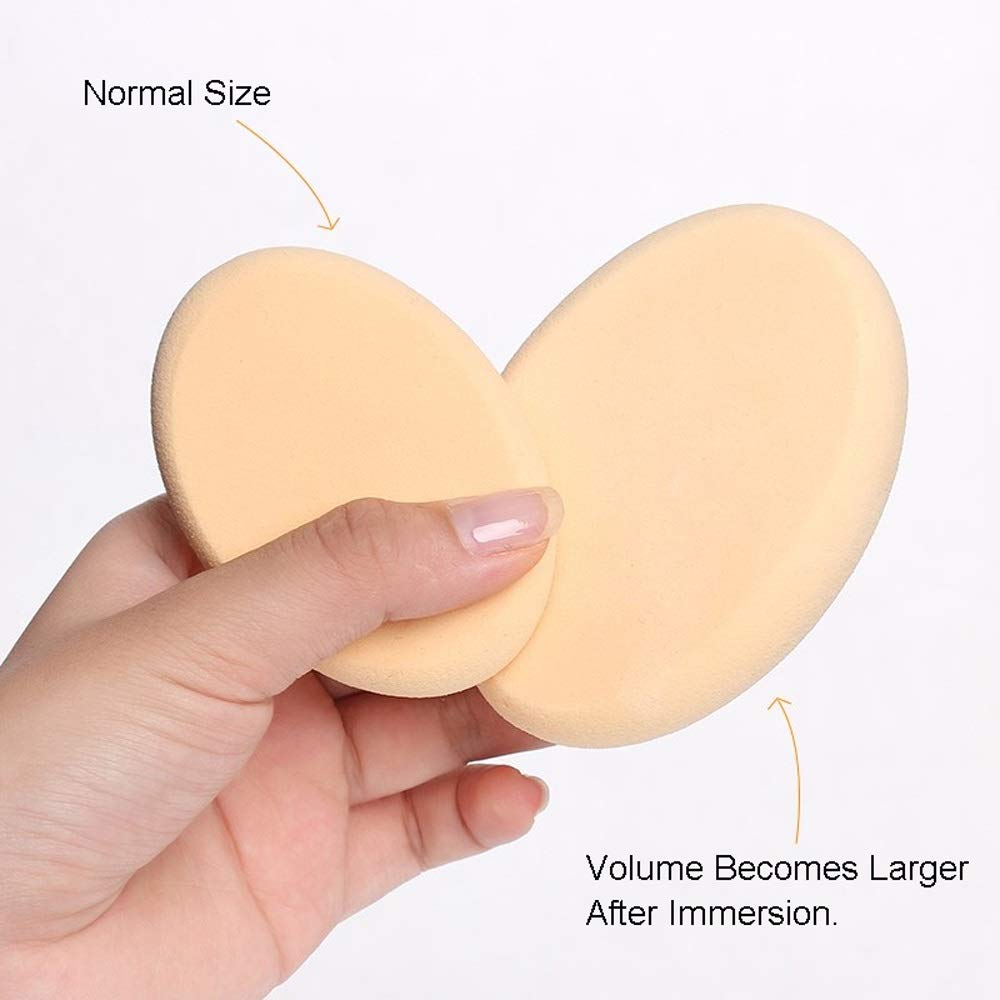 Oval Puff 2 Packs Skin Tone and Pink Make-up Egg Air Cushion Puff Beauty Egg Foundation Sponge Professional Makeup Sponge Wet and Dry