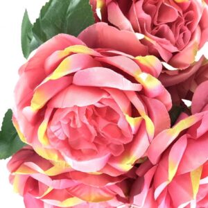 OOKi-Artificial Fake Flowers 1 Bouquet with 6 Silk 6" Big Rose Head Flower Arrangements Wedding Bouquets Decorations Plastic Floral Table Centerpieces Home Kitchen Garden Party Décor (Mauve)