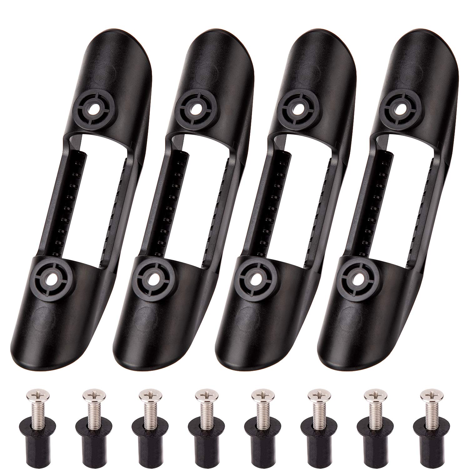 SAVITA Kayak Paddle Clip Accessories Plastic Clip Black 4 Pieces Including 8 Screws and 8 Nuts