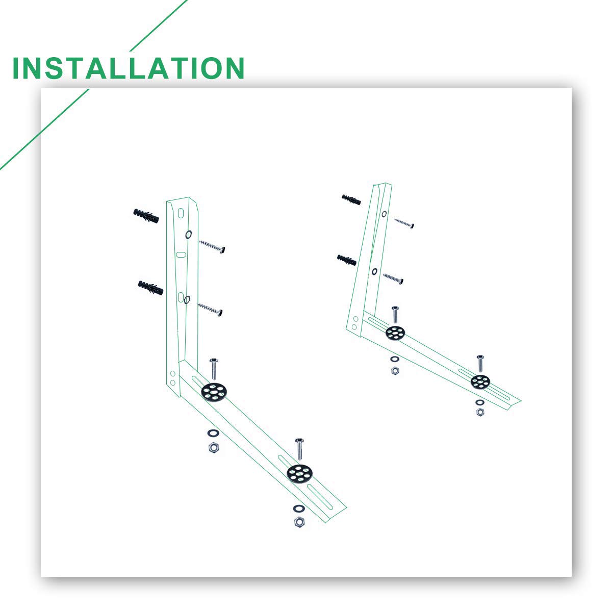 Forestchill Mini Split Wall Mounting Bracket, Universal Fit Ductless Mini-Split Air Conditioner Heat Pump Systems, Support up to 240 lbs, 7000-12000 BTU