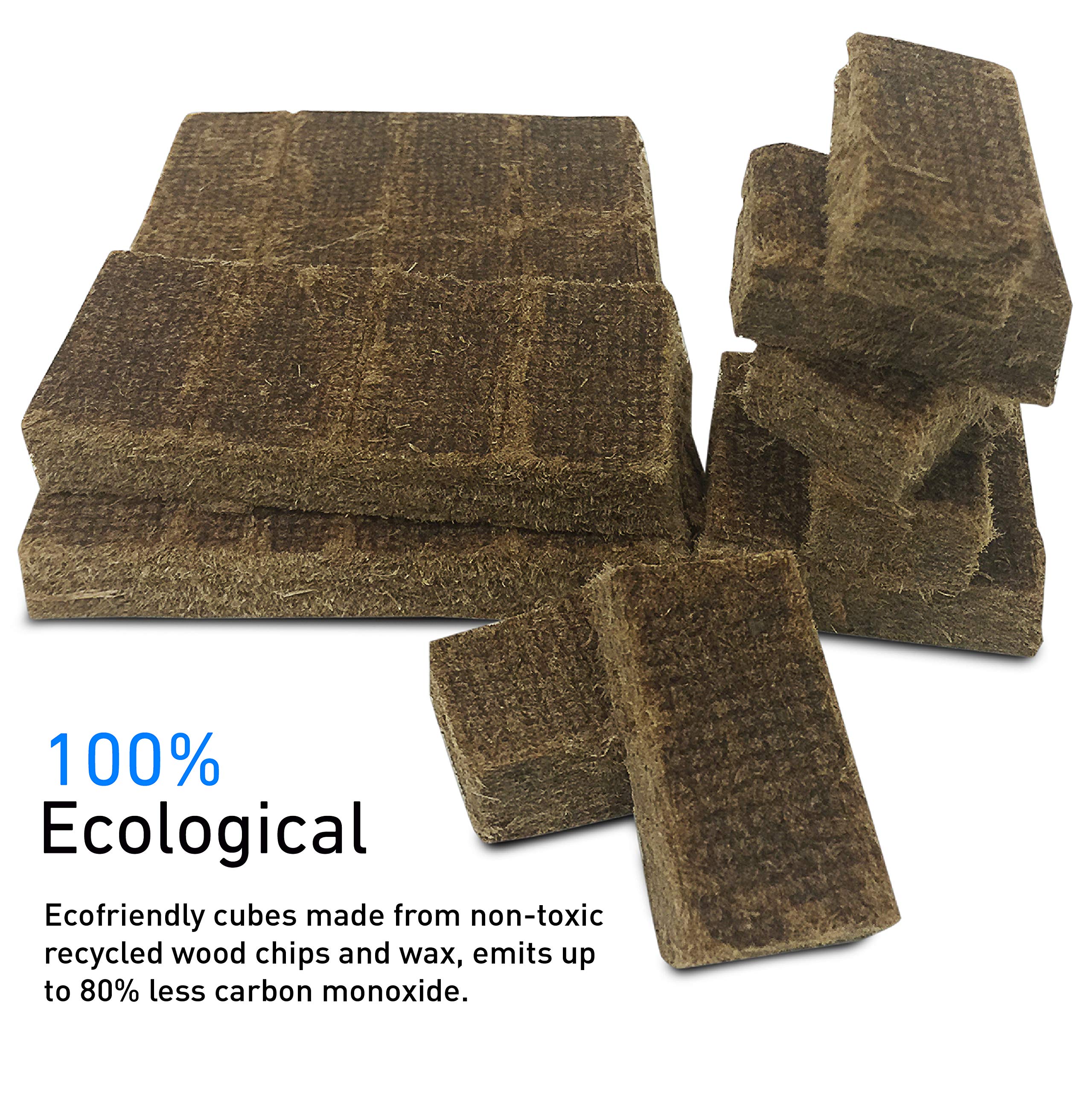 EasyGo Product Eco Cubes - Fire Starter Squares - Great Lighter for Chimney, Charcoal Grill, Fireplace, Campfire, Pellet