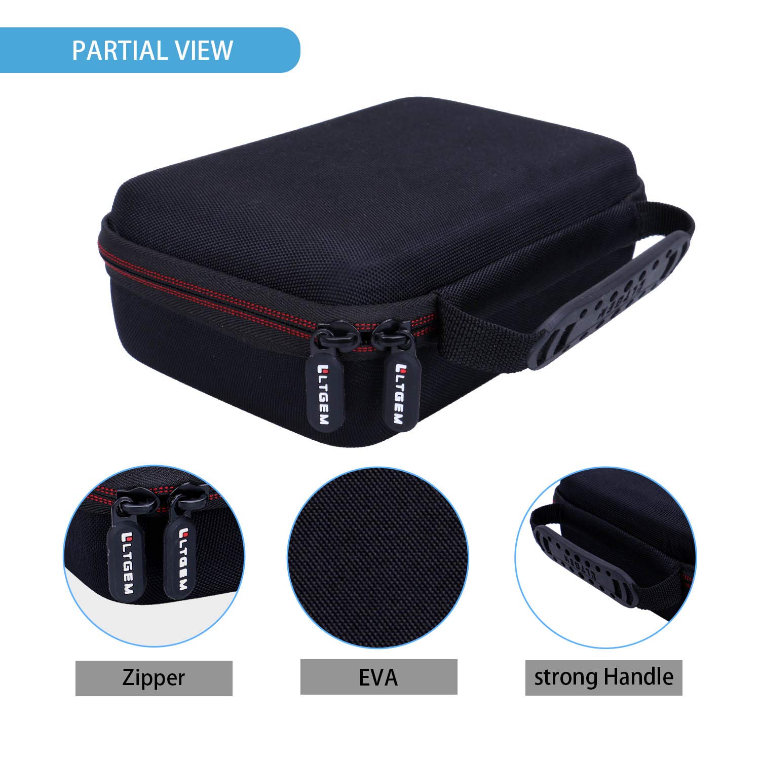 LTGEM EVA Hard Case for Zoom H4n Pro/Tascam DR-40X / Zoom H4essential 4-Track Digital Multitrack Recorder - Travel Protective Carrying Storage Bag