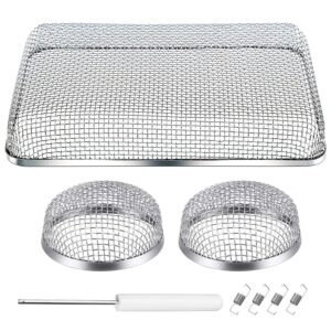 TOODOO 3 Pack Flying Insect Screen RV Furnace Vent Cover (2.8 Inch)(8.5 x 6 Inch) Stainless Steel Mesh with Installation Tool