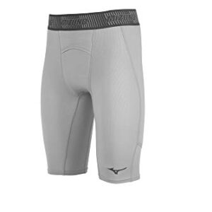 Mizuno Youth Aero Vent Padded Sliding Short, Grey, Small