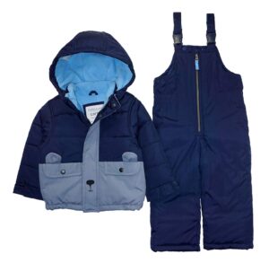 carter's boys' toddler heavyweight 2-piece skisuit snowsuit, navy bear, 4t