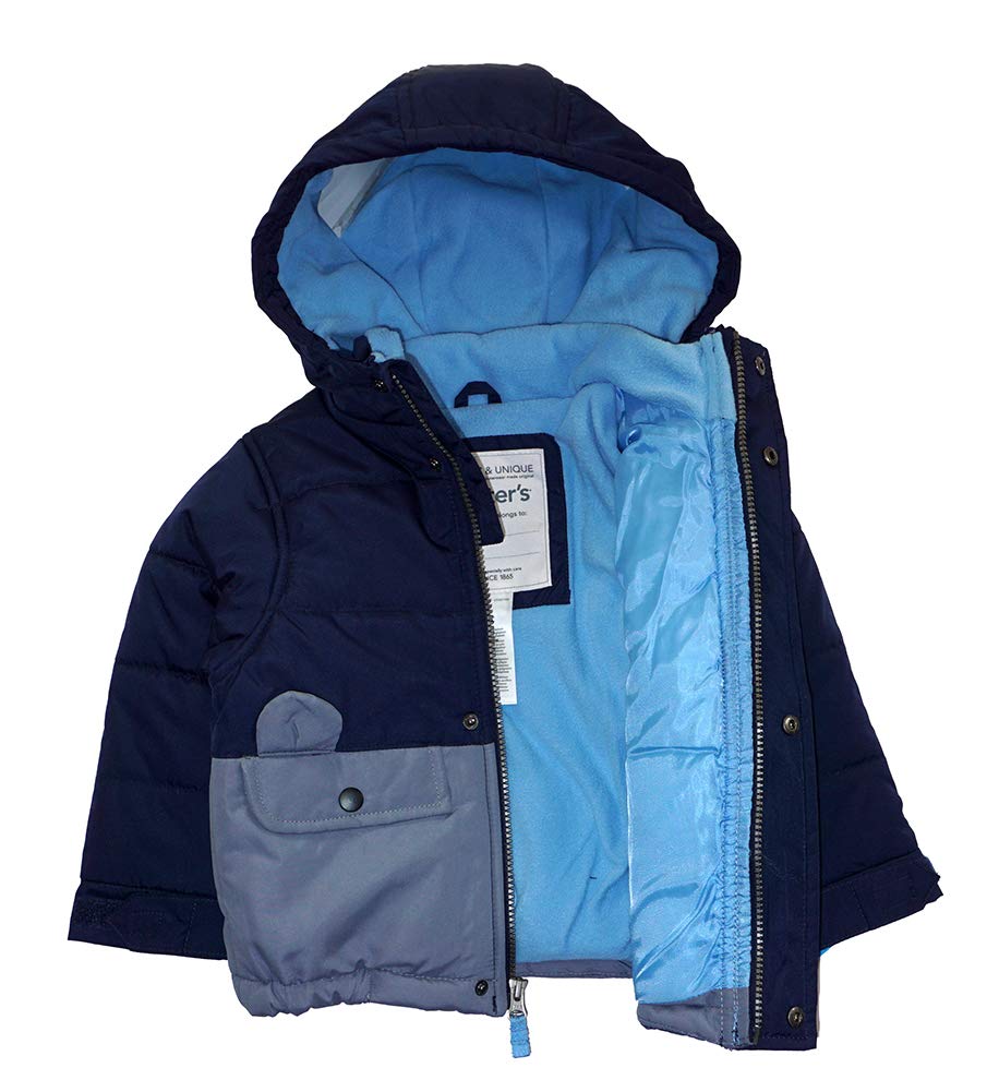 Carter's Boys' Toddler Heavyweight 2-Piece Skisuit Snowsuit, navy bear, 4T