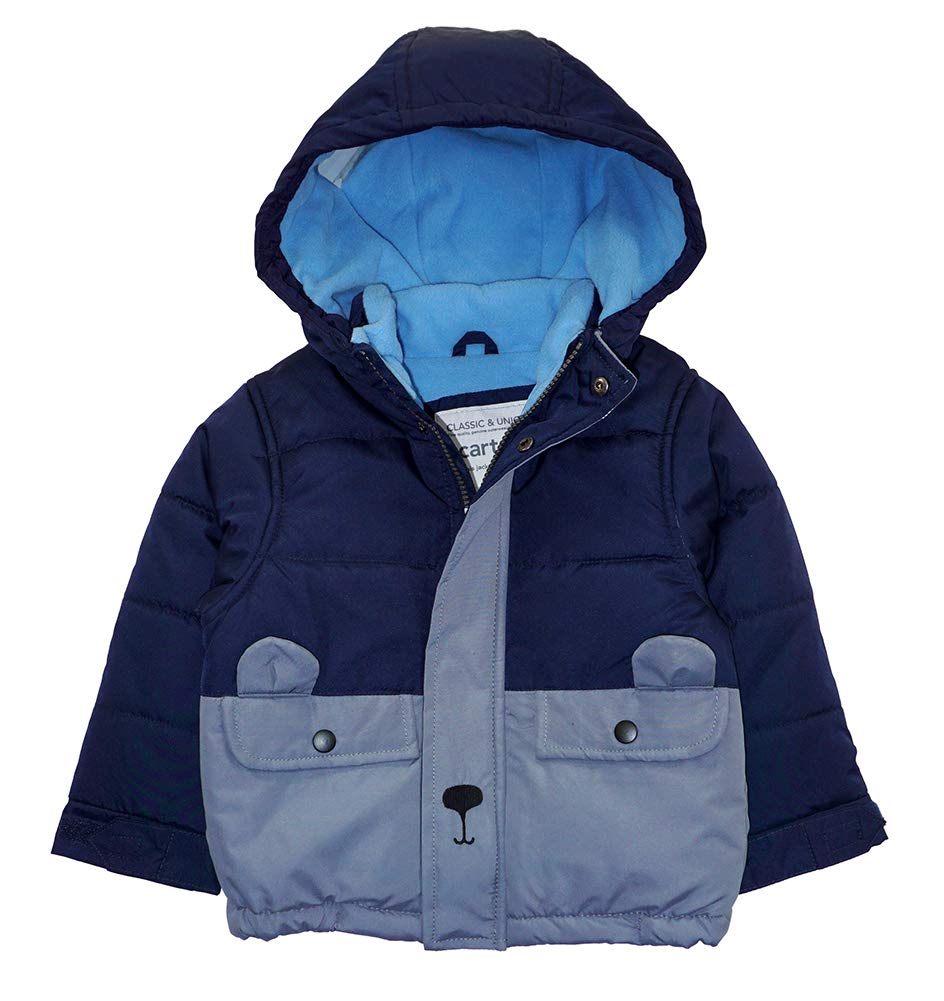 Carter's Boys' Toddler Heavyweight 2-Piece Skisuit Snowsuit, navy bear, 4T