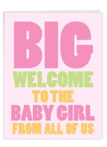 nobleworks, hilarious new baby congratulations card, pregnancy notecard w/envelope, from all of us (8.5 x 11 inch), new baby girl j6855bbg-us