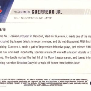 2019 Topps Now Baseball #137 Vladimir Guerrero Jr. Rookie Card - 1st Official Rookie Card