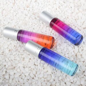 10ml Colorful Essential Oil Roller Bottles Set with Stainless Steel Balls, Tomorotec Home Ultra Thick Roller Bottle for Oil with Opener and Droppers (20 Pcs)