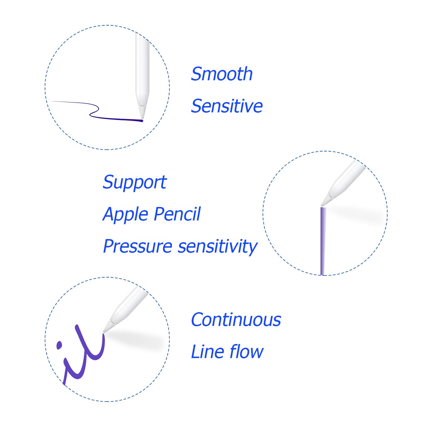 Replacement Tips Compatible with Apple Pencil 2 Gen iPad Pro Pencil - Apple Pencil iPencil Nib for iPad Apple Pencil 1 st/Pencil 2 Gen White 2 Pack