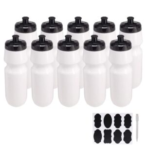 belinlen 10 pack 27 oz sports water bottles sports and fitness squeeze water bottles bpa free come with 16 pcs chalk labels, 1 pen(dishwisher safe)