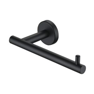 jqk black toilet paper holder, 5 inch 304 stainless steel thick 0.8mm tissue paper dispenser, matte black wall mount, tph100-pb