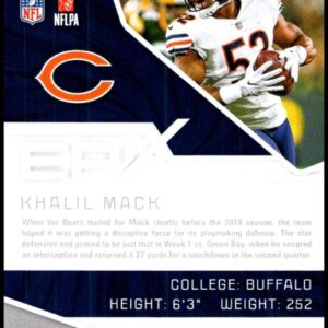 2019 Score Epix Moment #2 Khalil Mack Chicago Bears NFL Football Trading Card