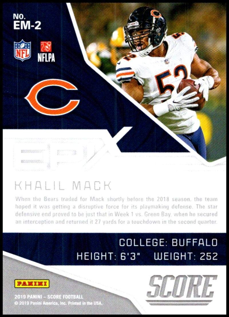 2019 Score Epix Moment #2 Khalil Mack Chicago Bears NFL Football Trading Card