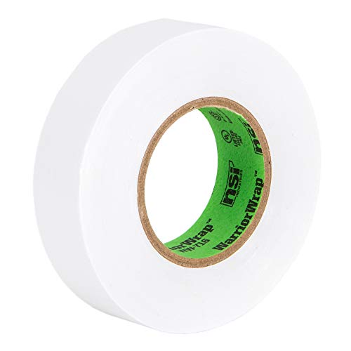 NSI WW-716-WT WarriorWrap General 7 mil Vinyl Electrical Tape, 3/4" Width, 60' Length, White