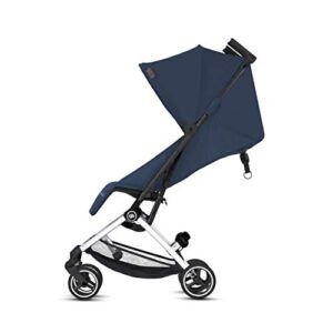 gb Pockit+ All City, Ultra Compact Lightweight Travel Stroller with Front Wheel Suspension, Full Canopy, and Reclining Seat in Night Blue