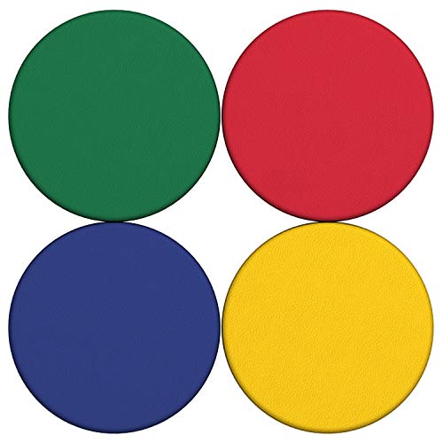 Factory Direct Partners 10453-AS SoftScape 18" Round Ottoman, Collaborative Flexible Seating for Kids, Standard 16" H, (4-Piece Set) - Assorted