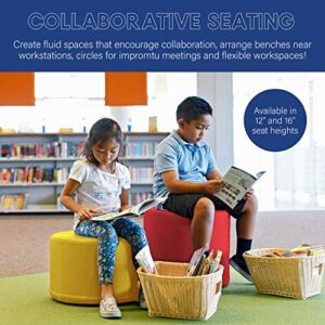 Factory Direct Partners 10453-AS SoftScape 18" Round Ottoman, Collaborative Flexible Seating for Kids, Standard 16" H, (4-Piece Set) - Assorted