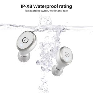 TOZO T10 (Classic Edition) Bluetooth 5.3 Wireless Earbuds with Wireless Charging Case IPX8 Waterproof Stereo Headphones in Ear Built in Mic Headset Premium Sound with Deep Bass for Sport White