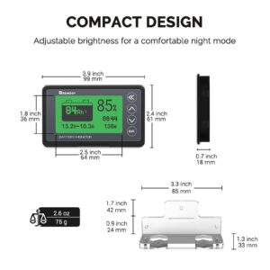 Renogy 500A Battery Monitor with Shunt, High and Low Voltage Programmable Alarm, Range 10V-120V up to 500A, 20ft Shielded Cable, Compatible 12V Lithium Sealed, Gel, Flooded Batteries,Black