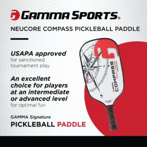 GAMMA Sports Compass NeuCore Pickleball Paddle, Graphite Power Surface and Honeycomb Grip, Elongated Compass