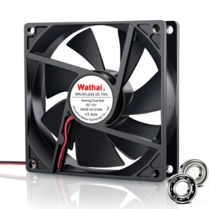 wathai 9225 92mm x 25mm 12v dc brushless computer case fan 12 volt 2pin dual ball for diy cooling ventilation exhaust projects