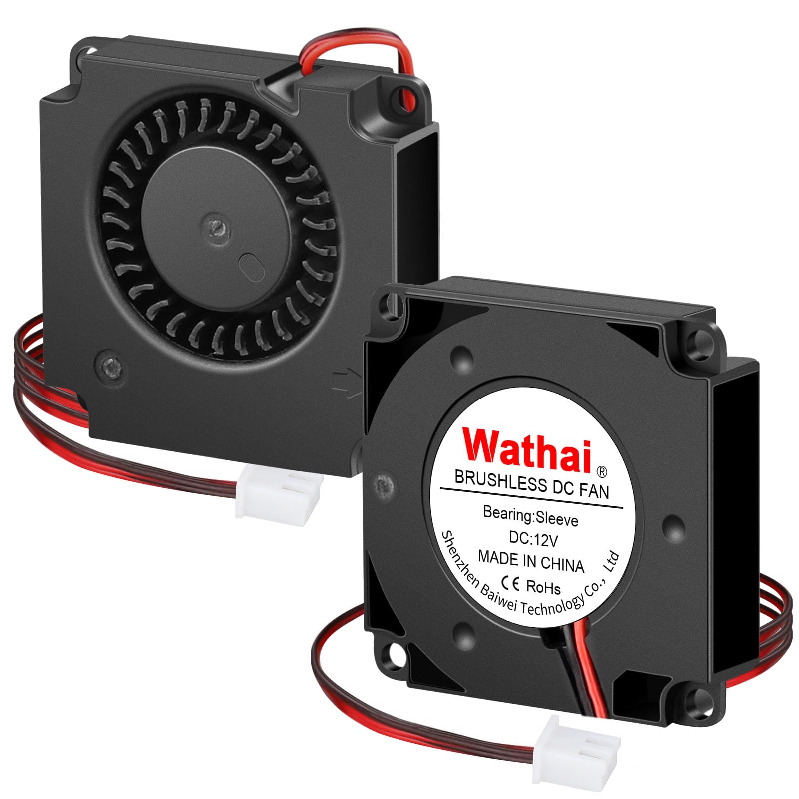 Wathai 4010 Blower Fan 12v Centrifugal Fan 40mm Computer Case Tiny Fan Micro Turbine 40x40x10 for DIY 3D Printer Cooling 2 Pack