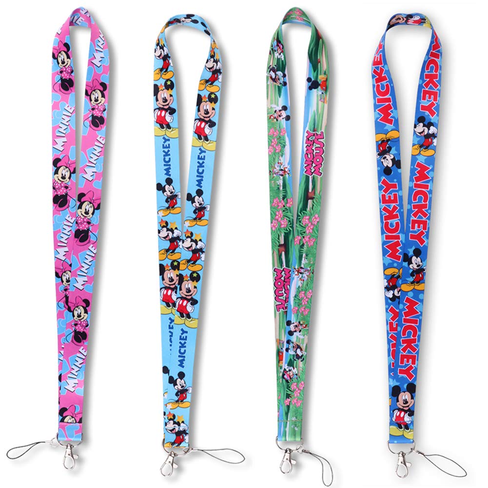 Ergonflow 4 Pack Cartoon Neck Lanyard Necklace Phone Straps Key Chain,Neck Lanyard for ID Badge Holder Bags Accessories with Lobster Clasps