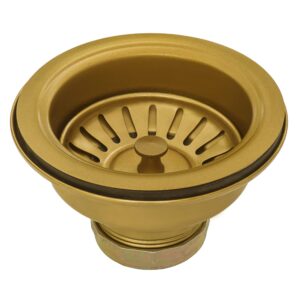 Ruvati Brass Tone 30-inch Apron-Front Matte Gold Stainless Steel Farmhouse Kitchen Sink - Single Bowl - RVH9660GG