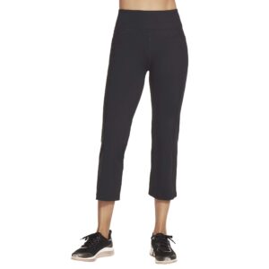 skechers women's go walk high waisted crop pant, black, x-large