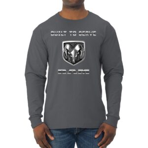 Dodge Ram Logo Retro Guts Glory USA Cars and Trucks Mens Long Sleeve Shirt, Charcoal, X-Large