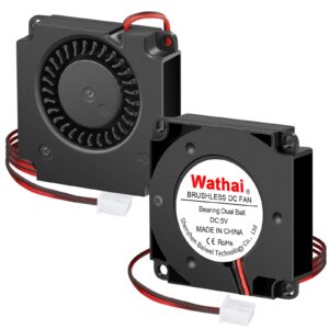 2packs wathai dc blower fan 4010 radial cooling fan 5v 2 pin dc 40mm x 10mm dual ball