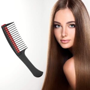 3 Packs Hair Comb, Comb with Roller, Detangling Comb with Roller Integrated Roller Hair Comb, Anti Splicing Comb for Salon Barber Hair Dye (Red)