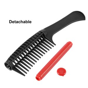 3 Packs Hair Comb, Comb with Roller, Detangling Comb with Roller Integrated Roller Hair Comb, Anti Splicing Comb for Salon Barber Hair Dye (Red)