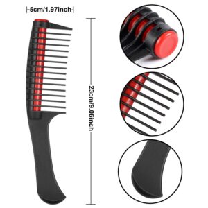 3 Packs Hair Comb, Comb with Roller, Detangling Comb with Roller Integrated Roller Hair Comb, Anti Splicing Comb for Salon Barber Hair Dye (Red)