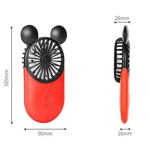 FAYDOVE Cute Personal Mini Fan, Handheld& Portable USB Charging Fan with Beautiful LED Lights, 3 Adjustable speeds, Portable Stand for Indoor and Outdoor Activities, Cute Mouse Fan